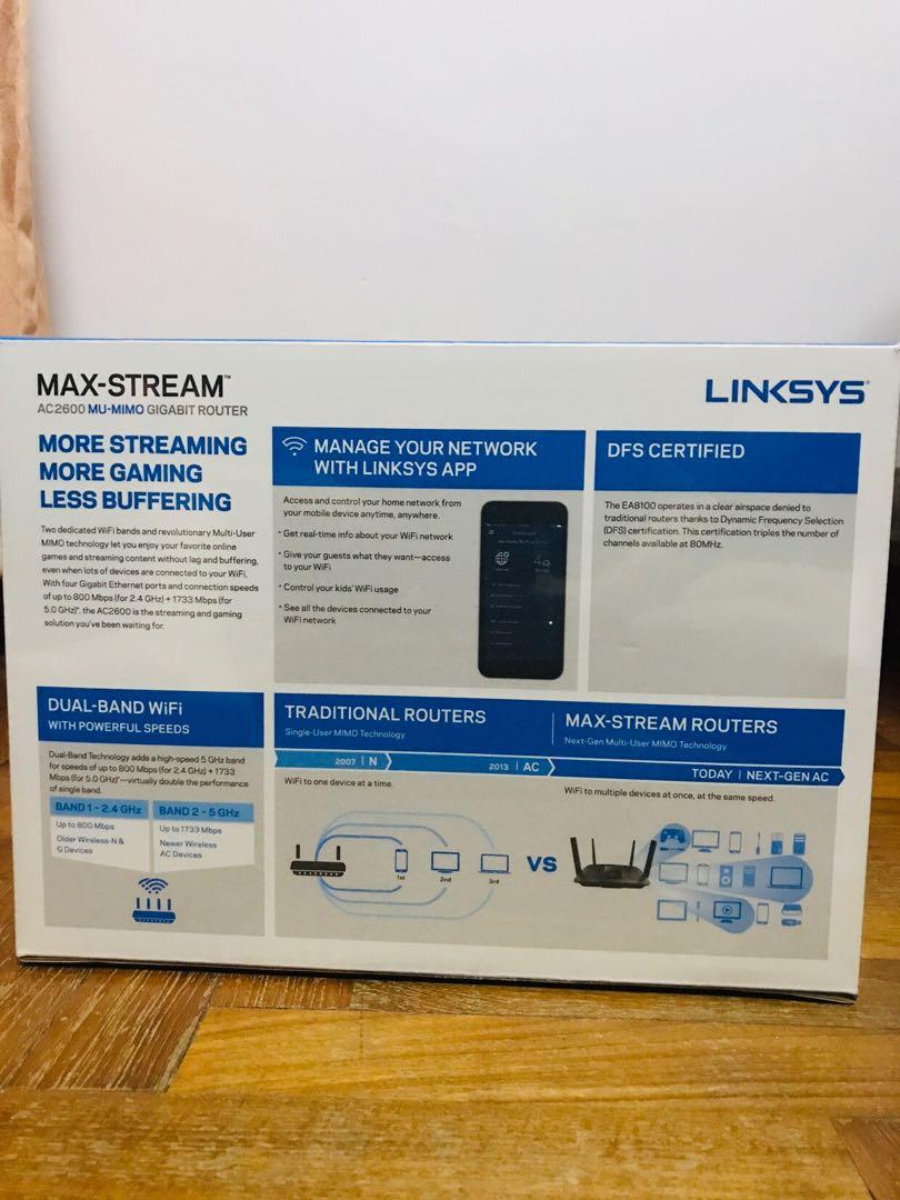 Linksys Max-stream AC2600 Router, Computers & Tech, Parts & Accessories ...