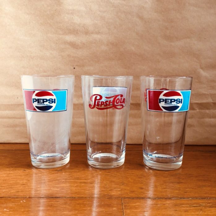 Pepsi Cola Vintage Glass Cups, Hobbies & Toys, Memorabilia ...