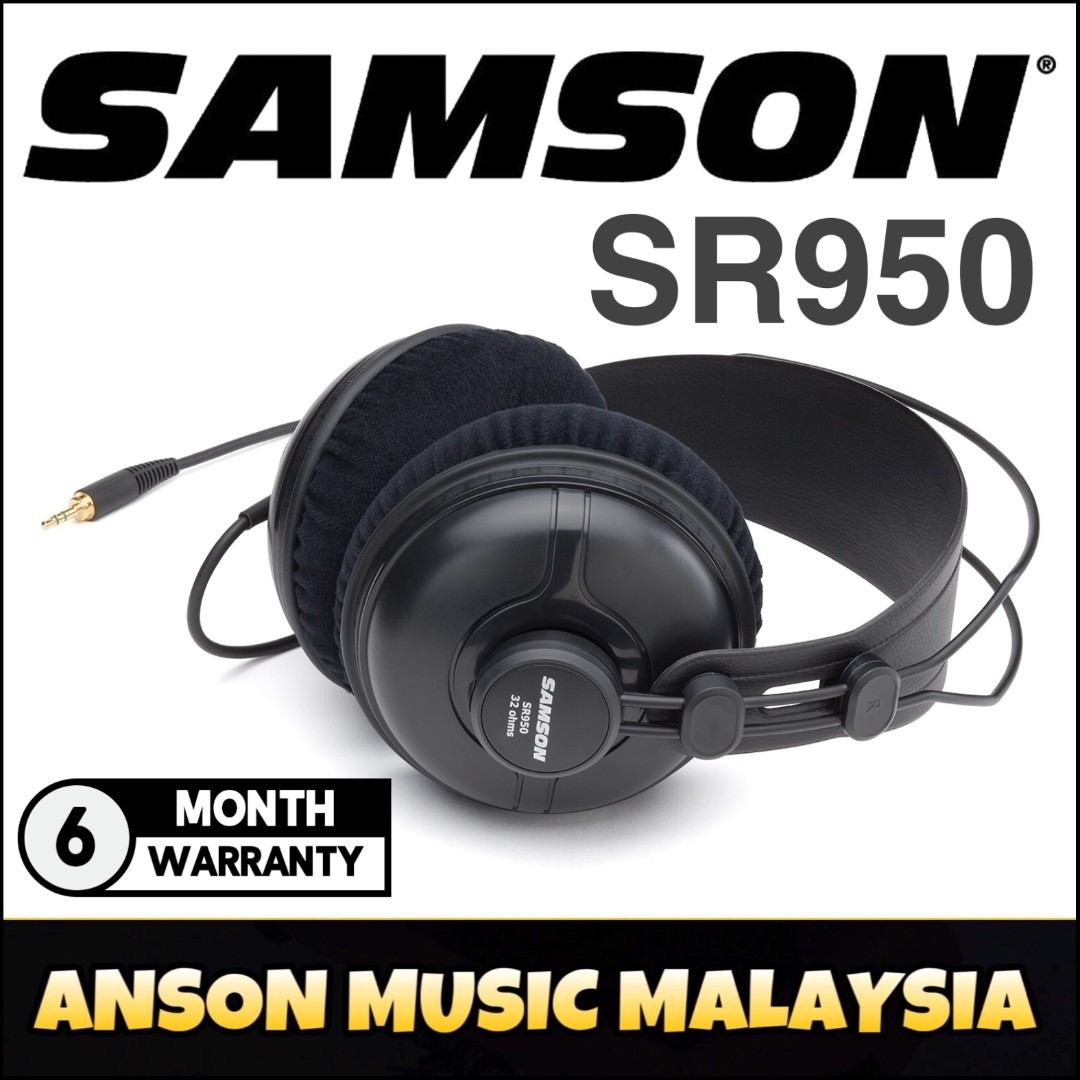 Samson SR950 Professional Studio Reference Headphones, Audio ...