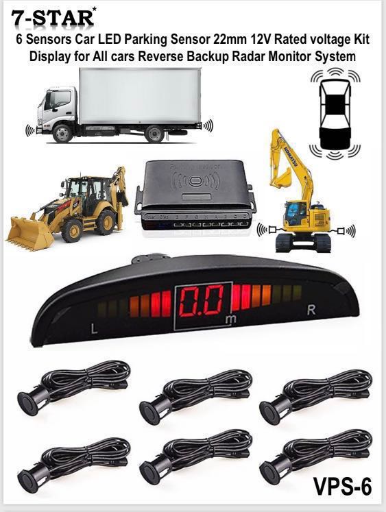 6 Reverse Sensor System Vehicle Set [Features:6PCS Car LED Parking ...