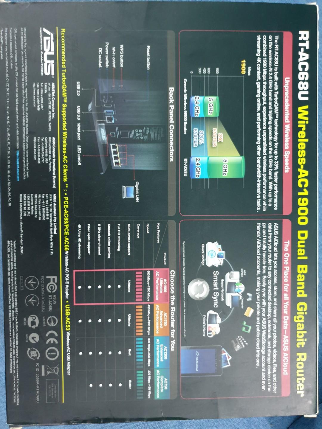 Asus RT-AC68U Router, Computers & Tech, Parts & Accessories, Networking ...