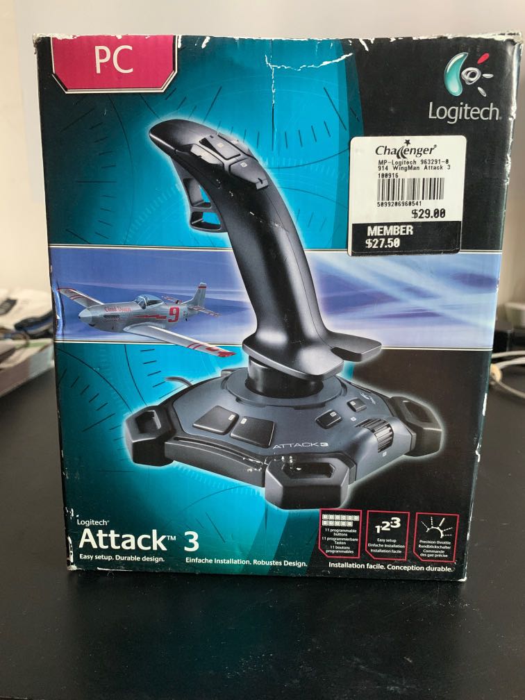 Logitech Attack 3 Joystick, Video Gaming, Gaming Accessories ...