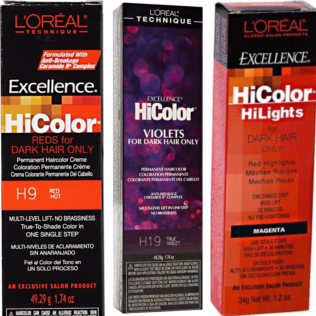 L'oreal Excellence Hicolor Hilights intense red, Beauty & Personal Care ...