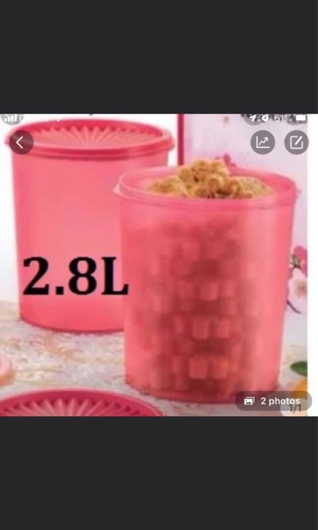 Tupperware cookie container -emberglow-2.8l, Furniture & Home Living ...