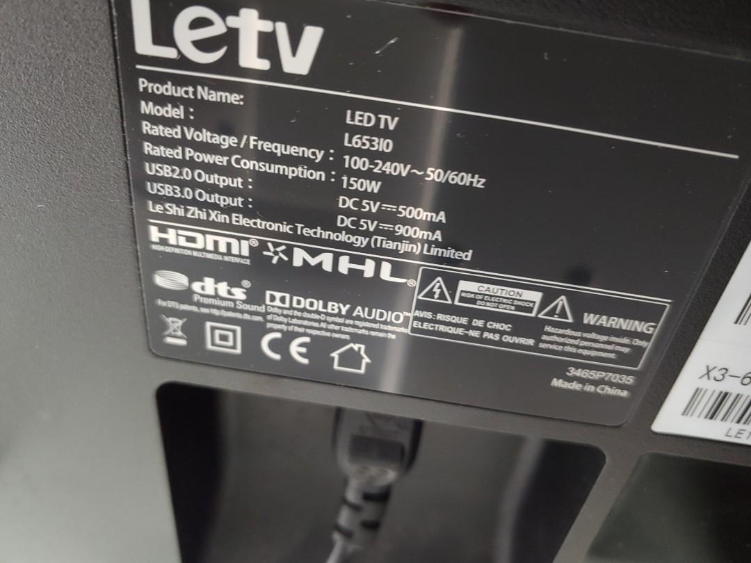 樂視LETV L65310 65"4K Smart TV 大電視, 家庭電器, 電視 & 其他娛樂, 電視 - Carousell