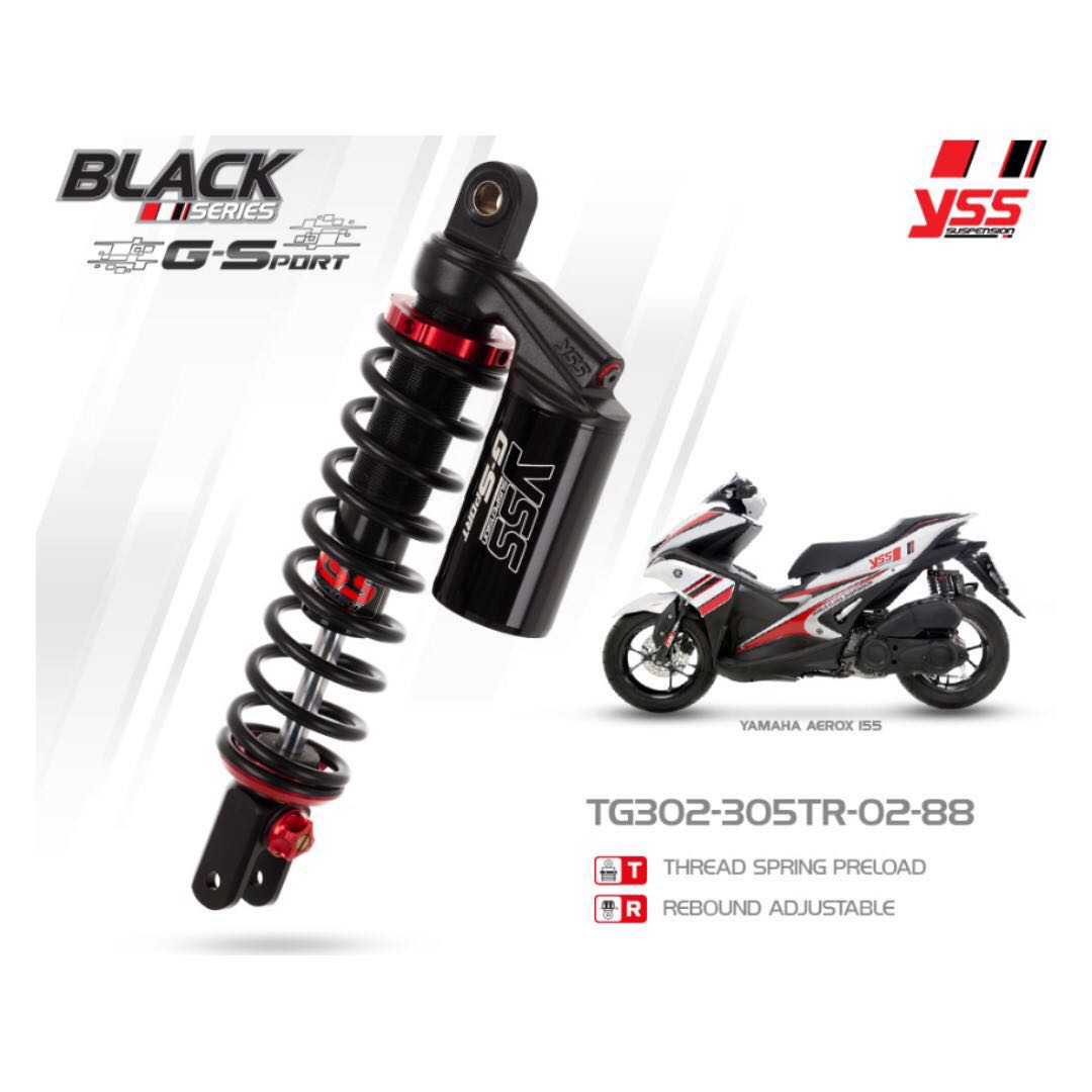 YSS SUSPENSION G SPORT YAMAHA AEROX 155 NVX 155 V1 V2, Motorcycles ...