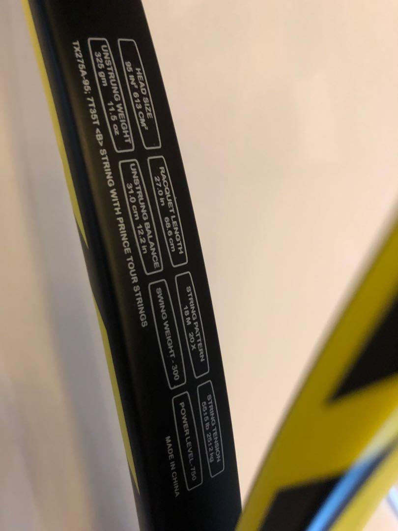 Prince Tour 95, Sports Equipment, Sports & Games, Racket & Ball Sports ...