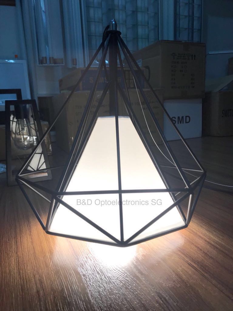 Pyramid cage pendant light, Furniture & Home Living, Lighting & Fans ...