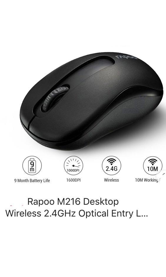 Rapoo M216 Desktop Wireless Optical Mouse, Computers & Tech, Parts & Accessories, Computer ...