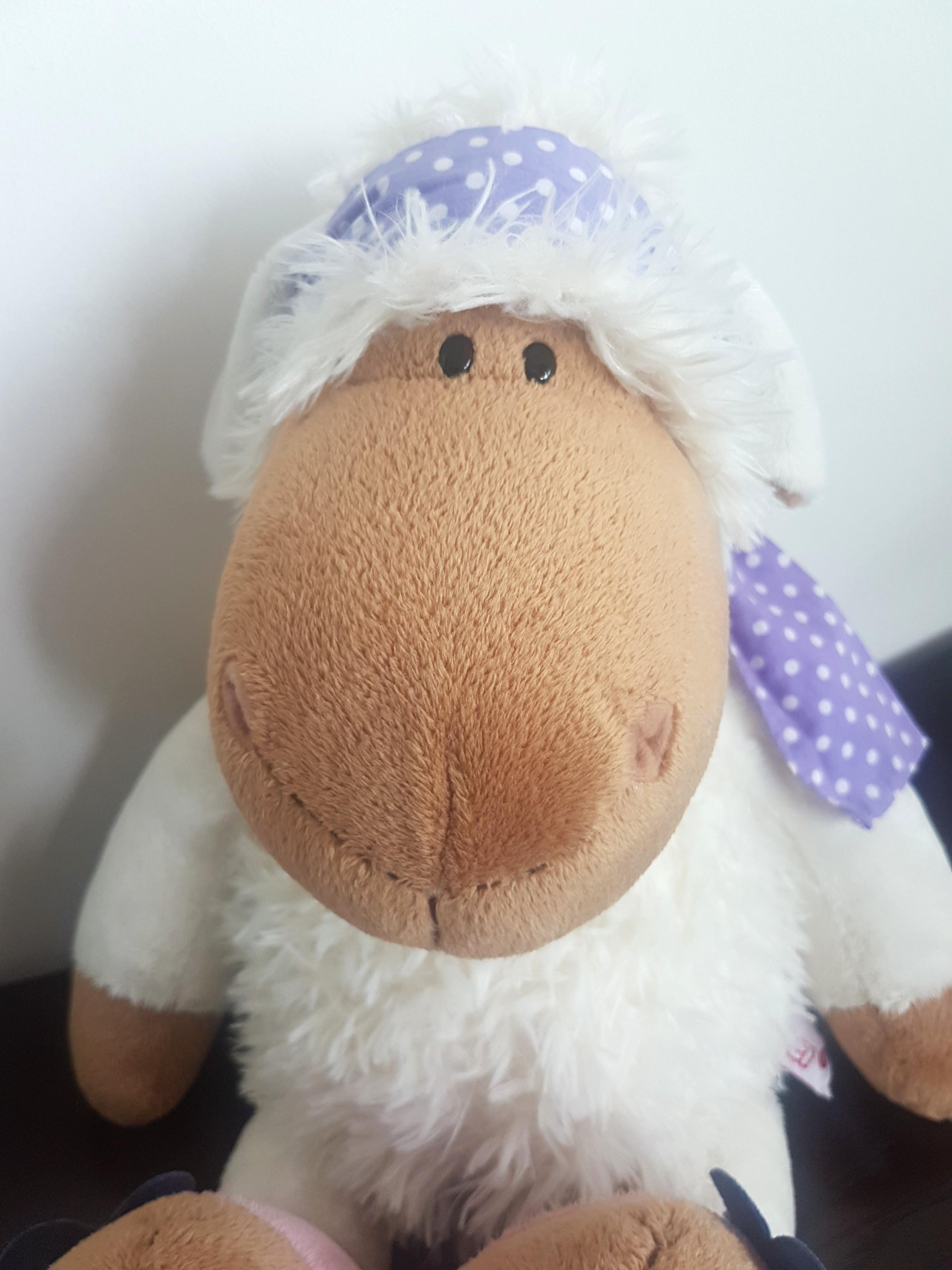 RARE HTF Limited Edition NICI Jolly Mah Liselle Sheep with Purple Scarf 50 cm Dangling Plush ...