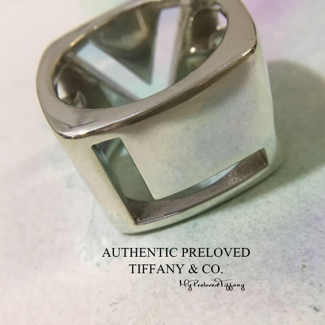 Excellent Authentic Tiffany & Co. LOVE Era Stencil Silver Ring RARE ...