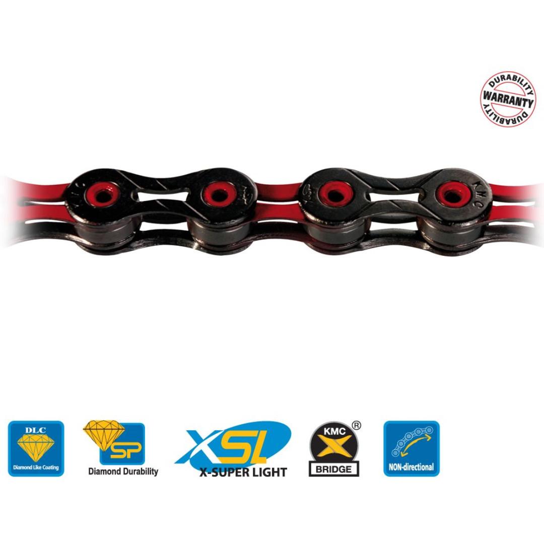 KMC X11SL DLC 11-Speed Chain - Red [New], Sports Equipment, Bicycles ...