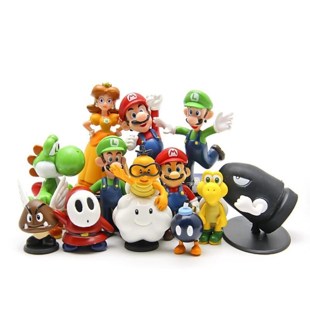 Mario Luigi Bowser Kinopio Daisy Koopa Dry Bones Yoshi Figure Toys PVC ...