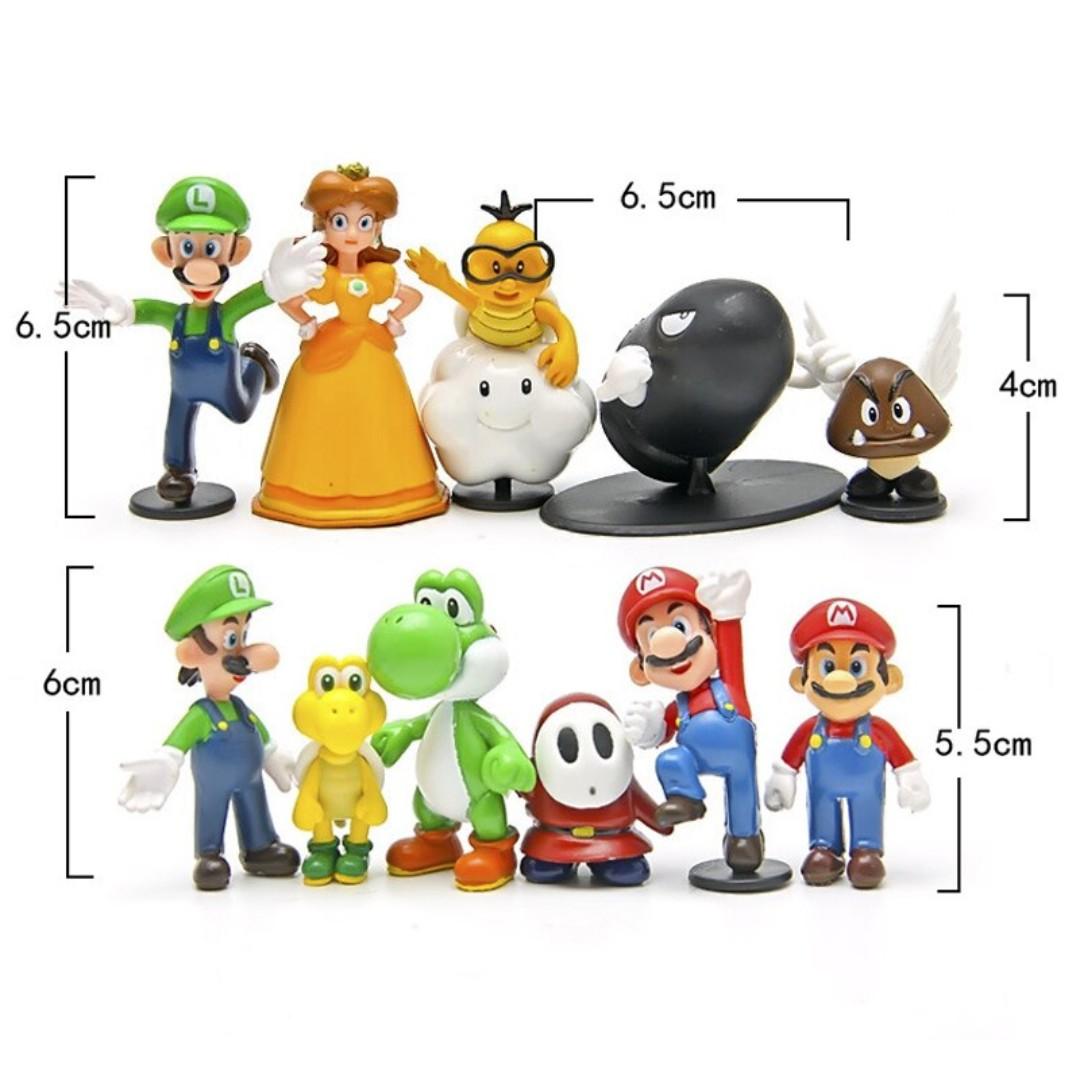 Mario Luigi Bowser Kinopio Daisy Koopa Dry Bones Yoshi Figure Toys PVC ...
