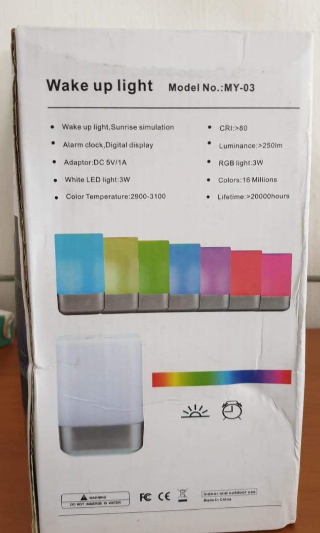 New wake up lights with clock and alarm, Furniture & Home Living, Home ...