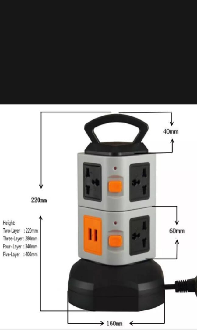 Vertical multi socket 2 layer, TV & Home Appliances, Electrical ...