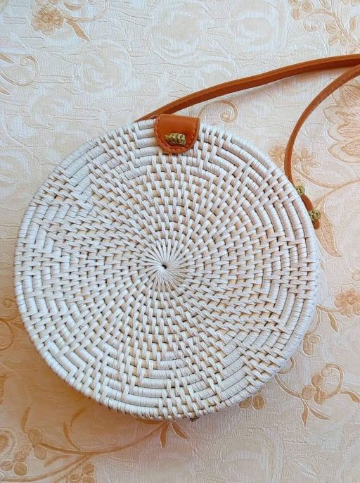 White Rattan Bag, Women's Fashion, Bags & Wallets, Beach Bags on Carousell