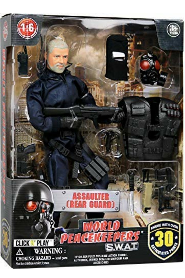 Click N' Play Police Unit Swat Assaulter 12" Action Figure Play Set ...