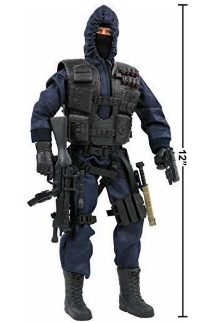 Click N' Play Police Unit Swat Assaulter 12" Action Figure Play Set ...