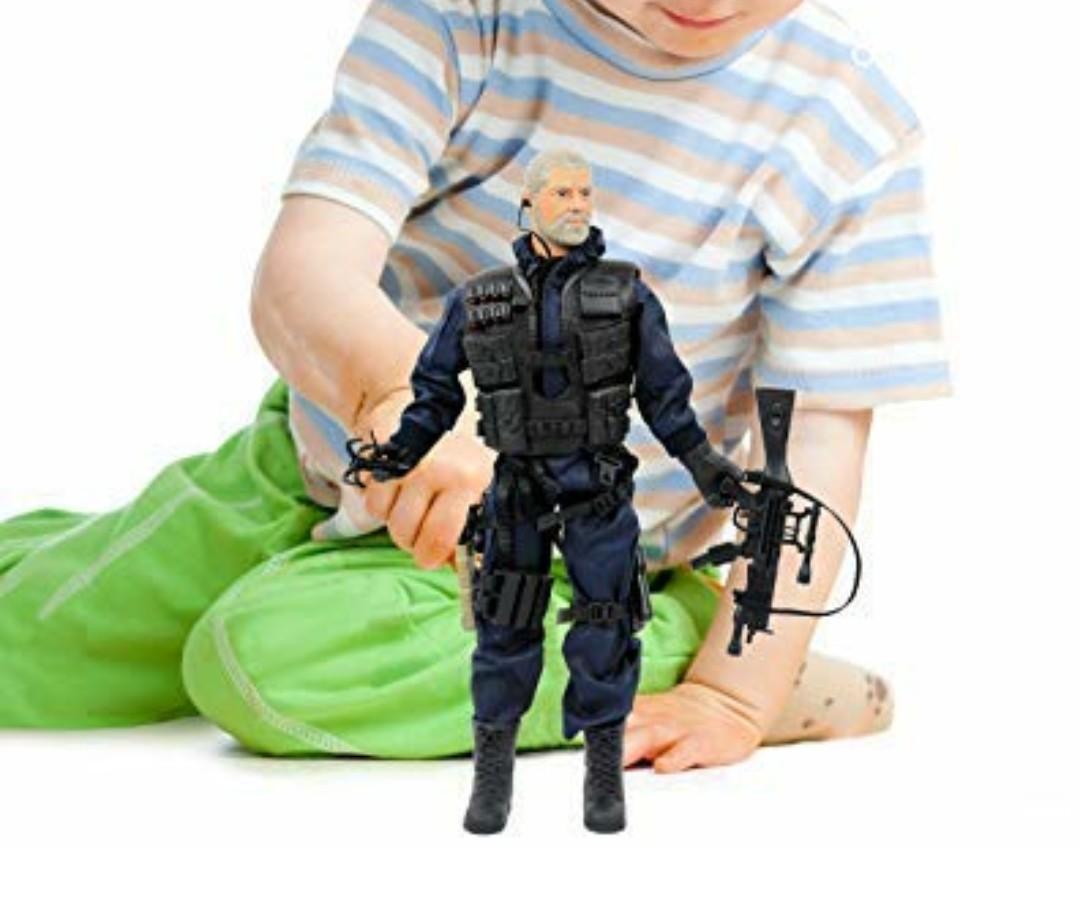 Click N' Play Police Unit Swat Assaulter 12" Action Figure Play Set ...