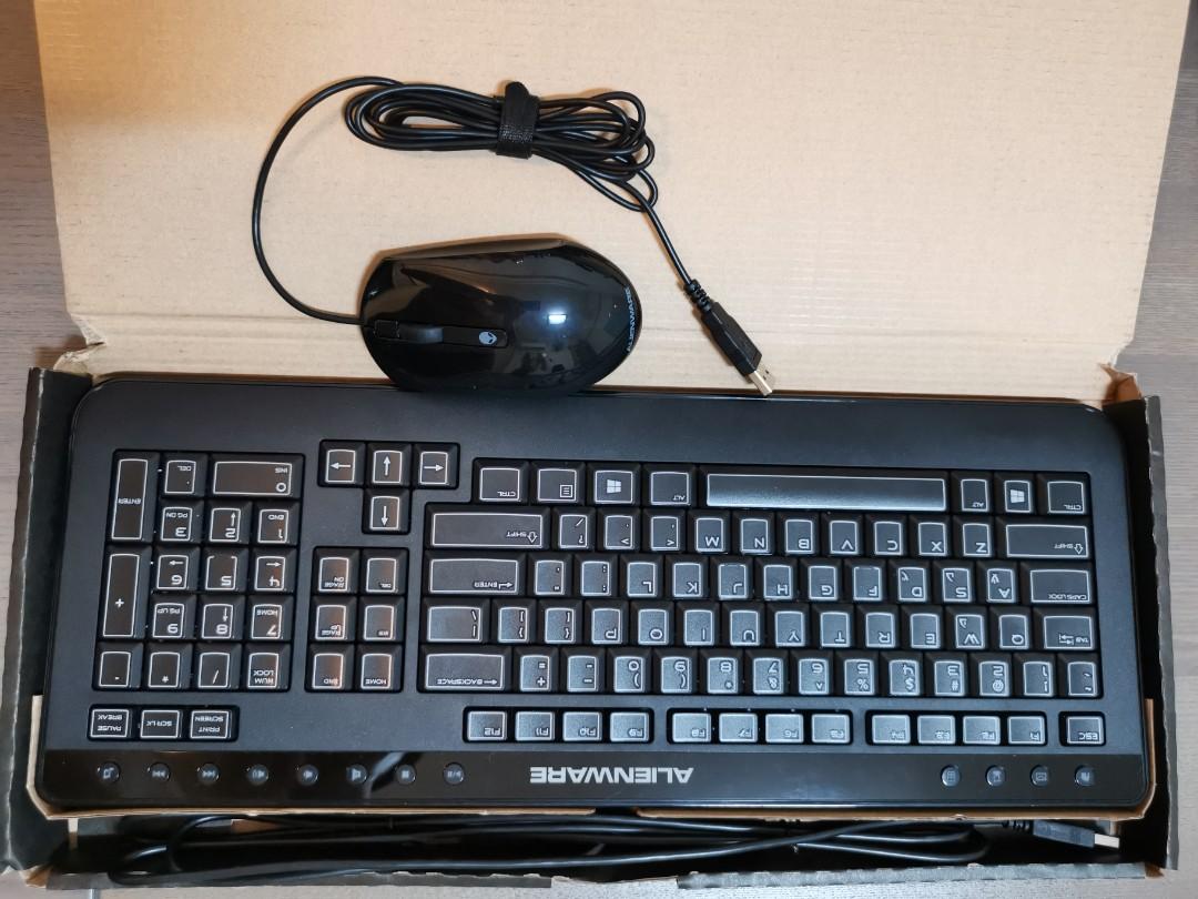 Dell Alienware original keyboard and mice combo, Electronics, Computer ...