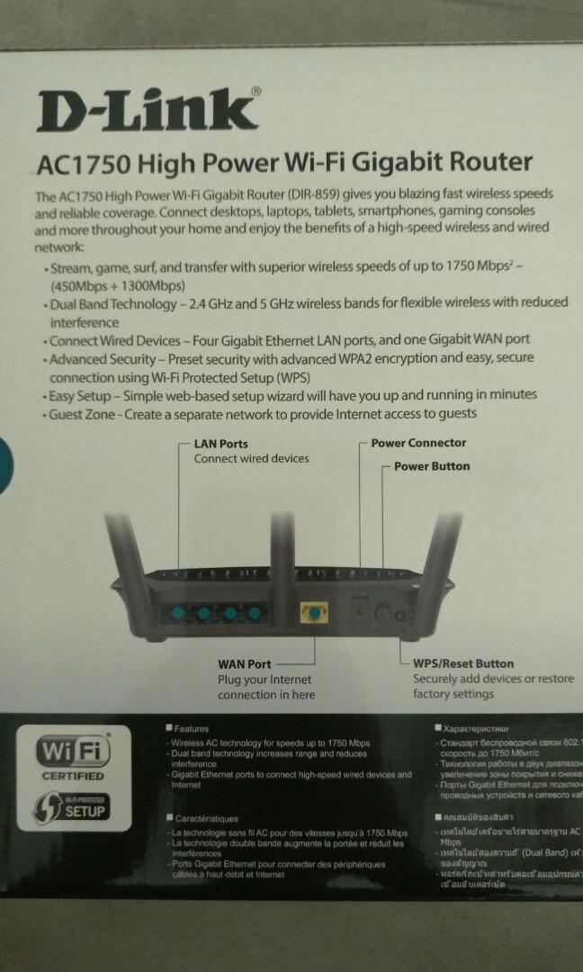 D-Link AC1750 High Power Wi-Fi Gigabit Router, Computers & Tech, Parts & Accessories, Networking ...