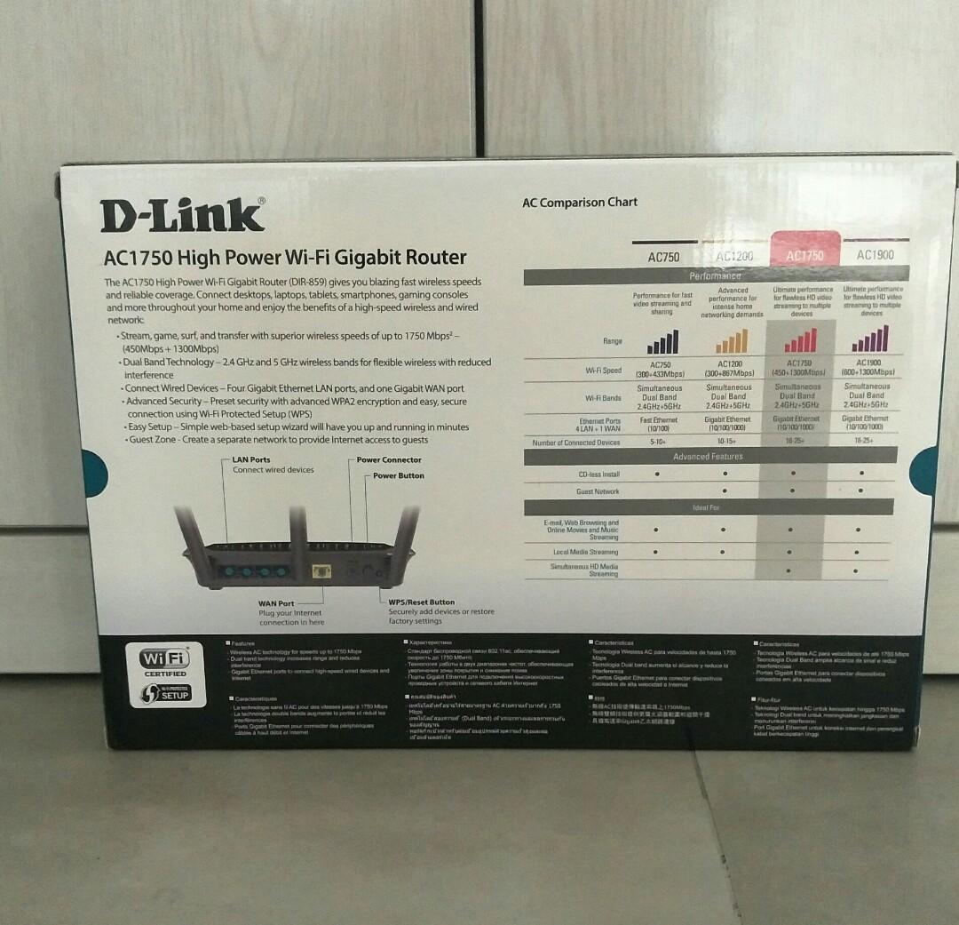 D-Link AC1750 High Power Wi-Fi Gigabit Router, Computers & Tech, Parts & Accessories, Networking ...