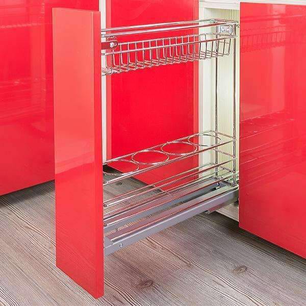 EXCEL 2 Tier Pull Out Kitchen Spice Rack with Soft Stop, Furniture ...