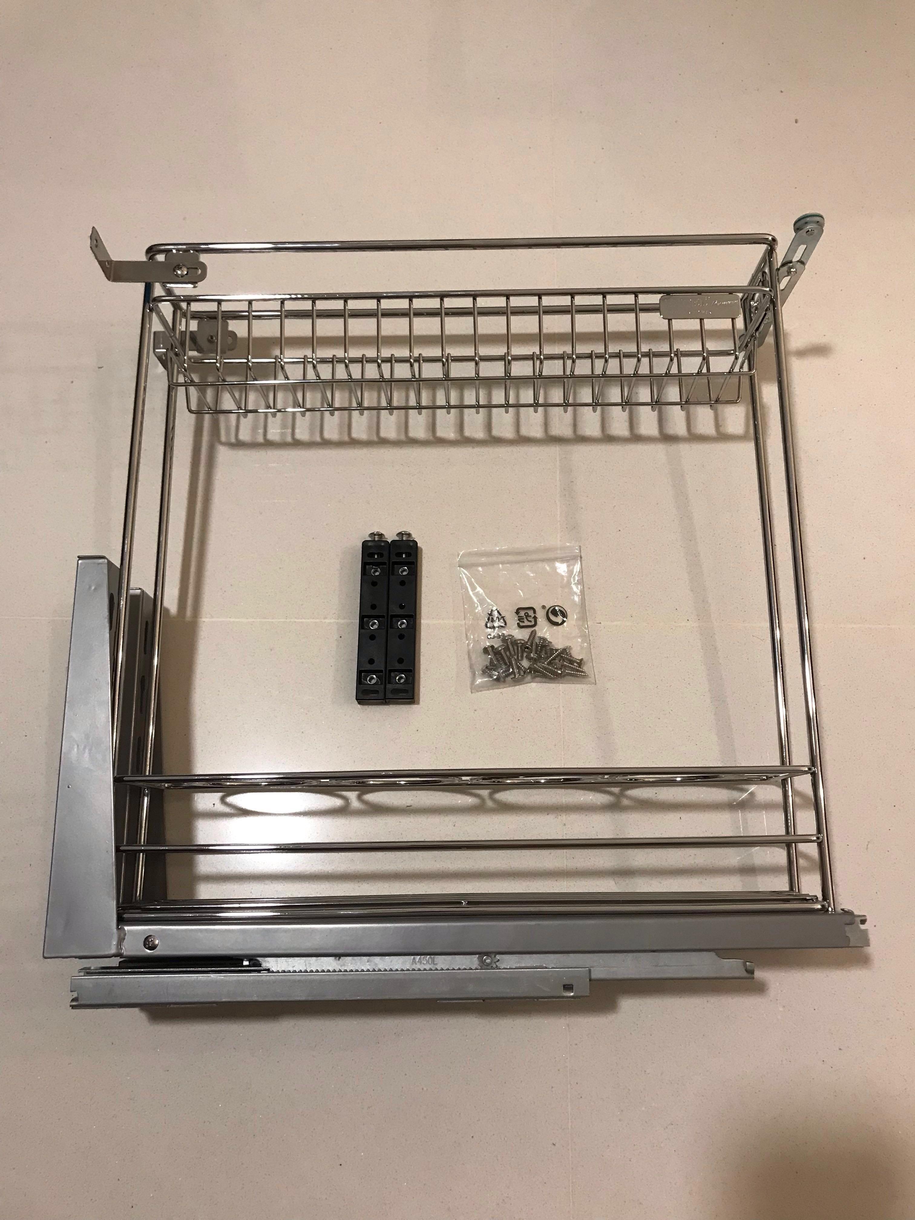 EXCEL 2 Tier Pull Out Kitchen Spice Rack with Soft Stop, Furniture ...