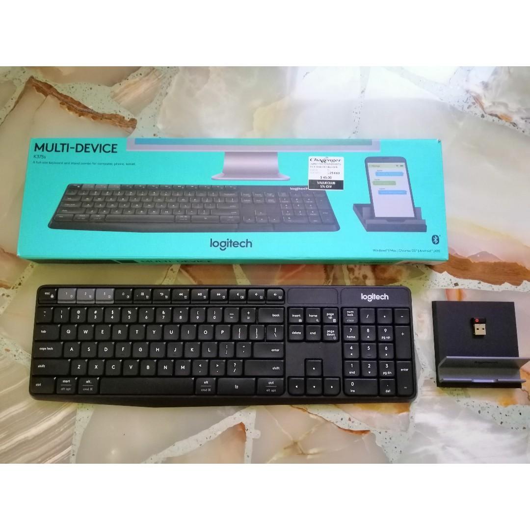 K375s Logitech Multi-Device Wireless Keyboard Mobile Device Stand, Computers & Tech, Parts ...