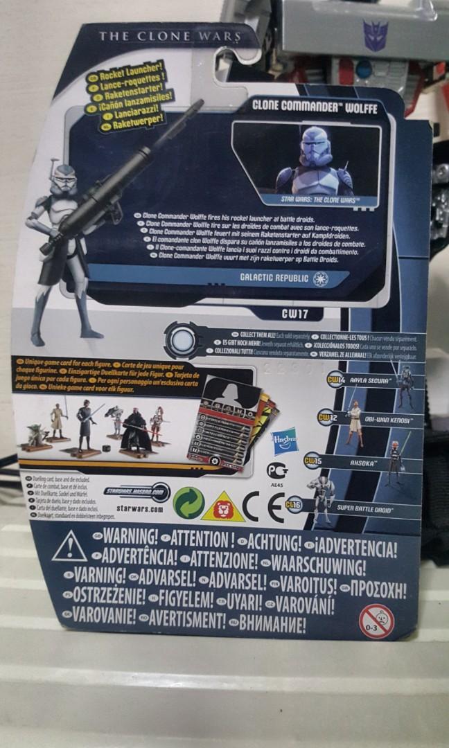 Star Wars 3.75 The Clone Wars CW Clone Commander Wolffe with Rocket ...