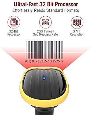 TaoTronics USB Barcode Scanner, Handheld Wired Bar Code 1D Laser ...