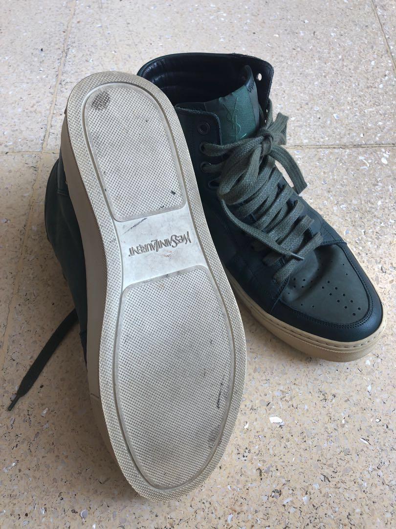 SALE 50% Yves Saint Laurent MALIBU High-top Sneakers YSL 41, Fesyen ...