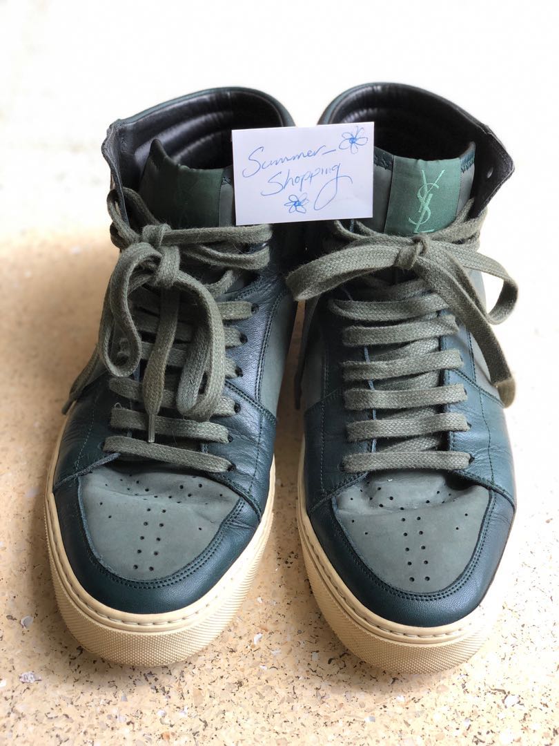 SALE 50% Yves Saint Laurent MALIBU High-top Sneakers YSL 41, Fesyen ...