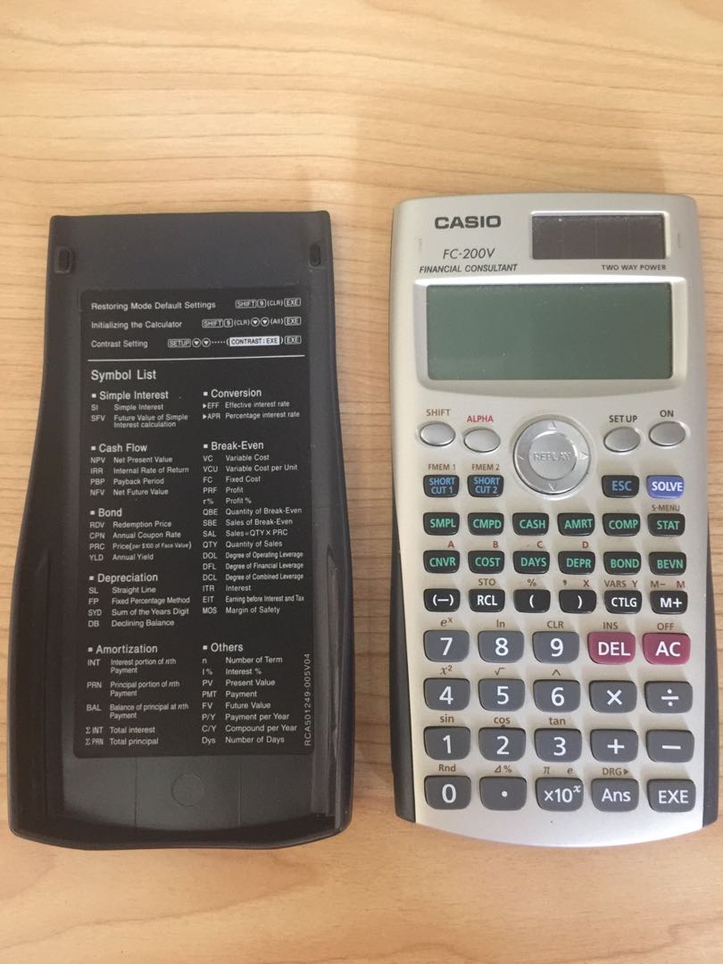 Casio financial calculator (fc-200v), Computers & Tech, Office ...