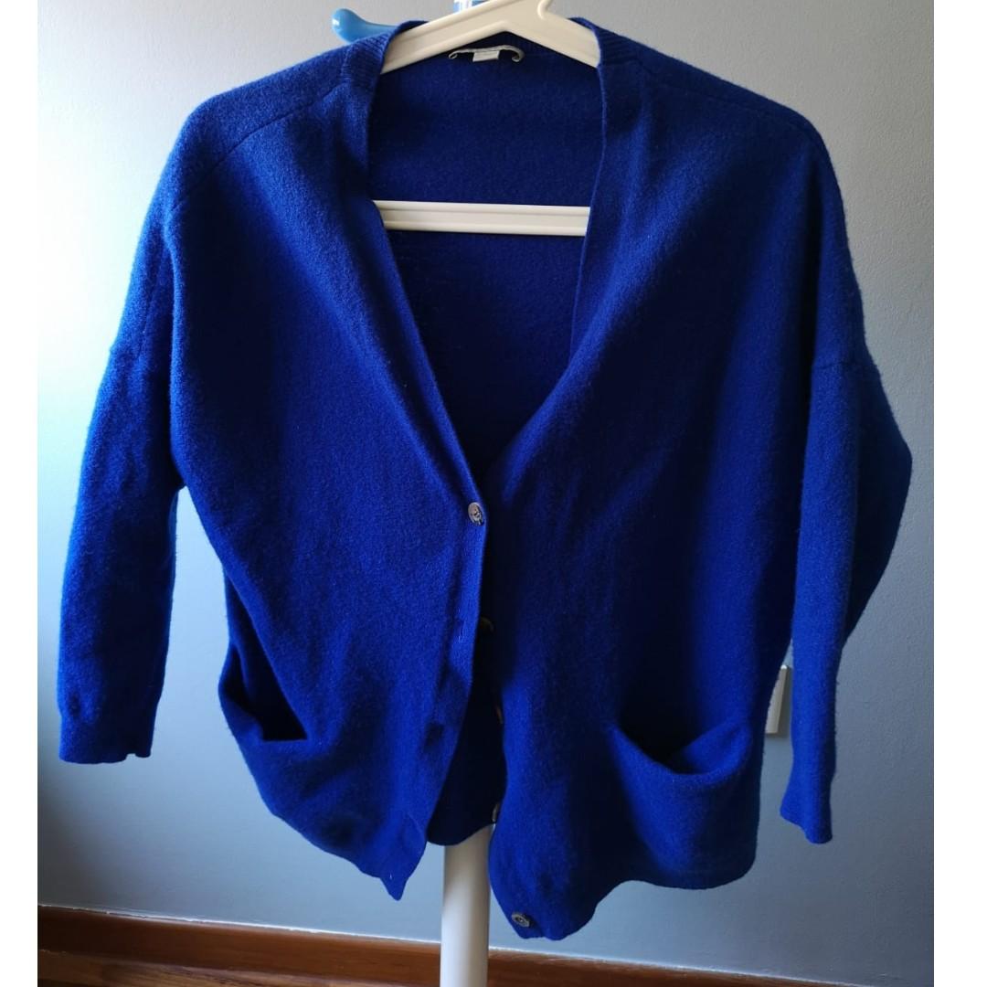 COS Oversized Cobalt Blue Wool Cardigan, Women's Fashion, Coats ...