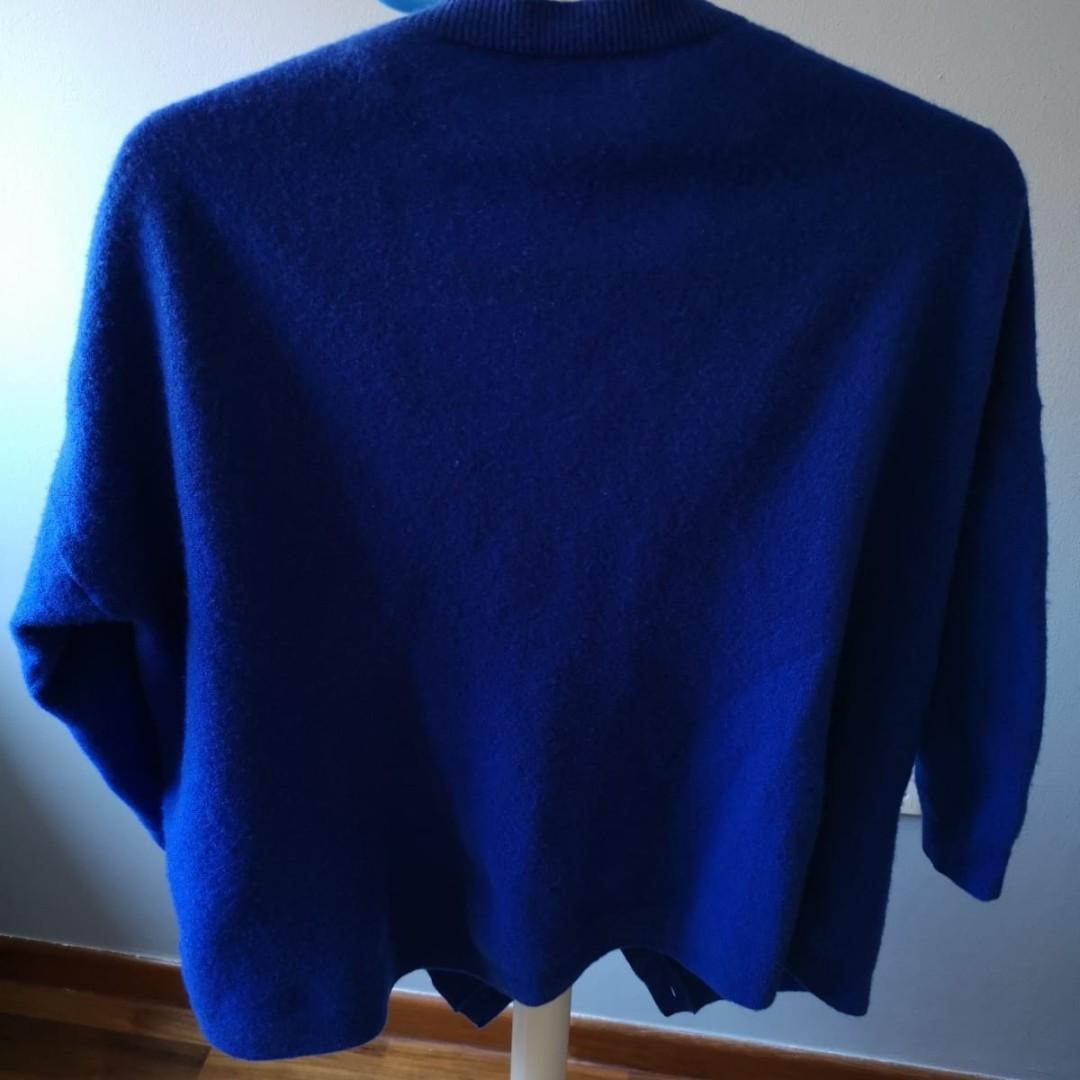 COS Oversized Cobalt Blue Wool Cardigan, Women's Fashion, Coats ...