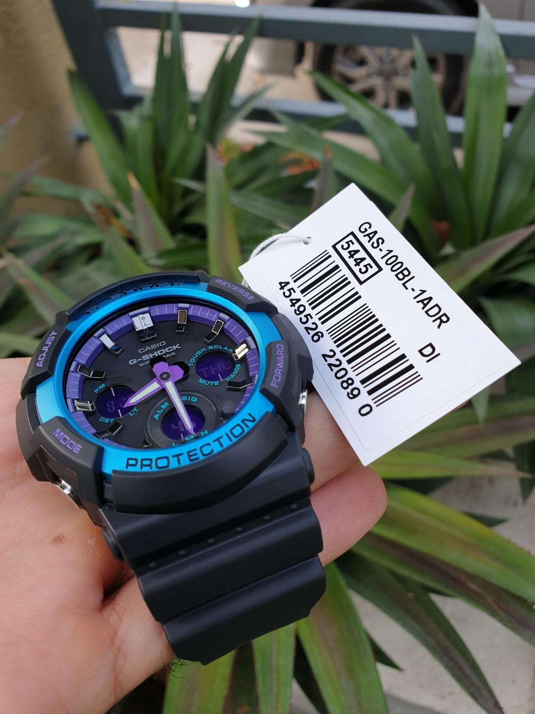 JAM G-SHOCK ORIGINAL GAS-100BL-1 MODEL 2019, Men's Fashion, Watches ...