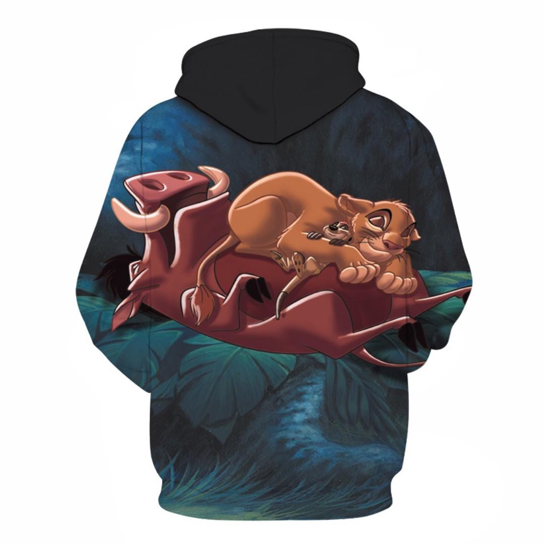 LION KING TIMON PUMBA SIMBA FULL PRINT HOODIE, Men's Fashion, Tops ...