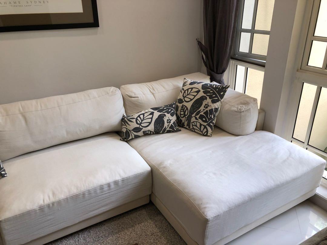 L-shape sofa ($7k orig. price), Furniture & Home Living, Furniture ...