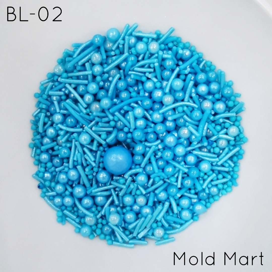 BLUE EDIBLE SPRINKLE RICE SPRKNLES SUGAR DRAGEES JIMMIES PEARL DRAGEE ...