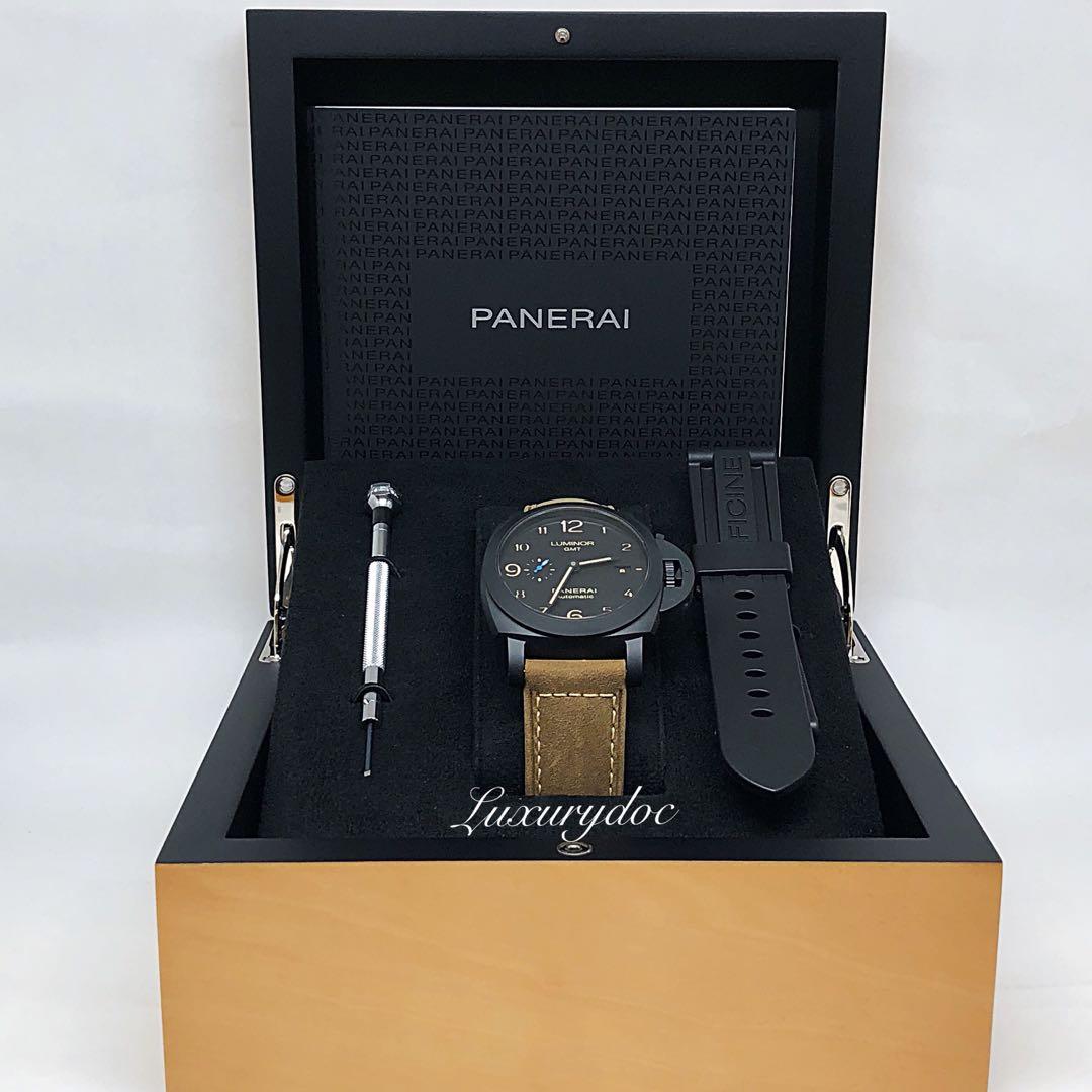 FS.BNIB PANERAI LUMINOR GMT AUTOMATIC CERAMIC ON LEATHER STRAP 44MM ...