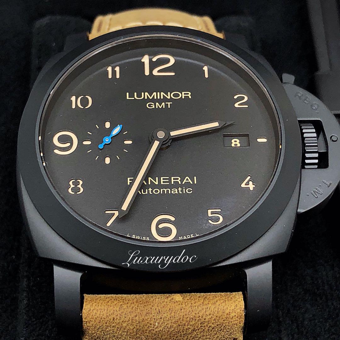 FS.BNIB PANERAI LUMINOR GMT AUTOMATIC CERAMIC ON LEATHER STRAP 44MM ...