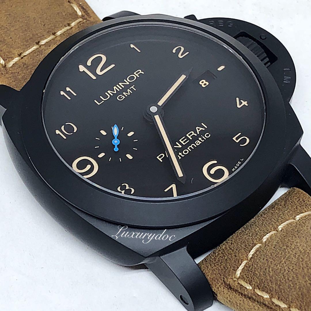 FS.BNIB PANERAI LUMINOR GMT AUTOMATIC CERAMIC ON LEATHER STRAP 44MM ...