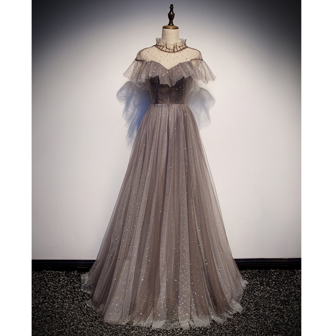 Gown Collection - 70s Old European Theme Shoulder Cover Silver Grey ...