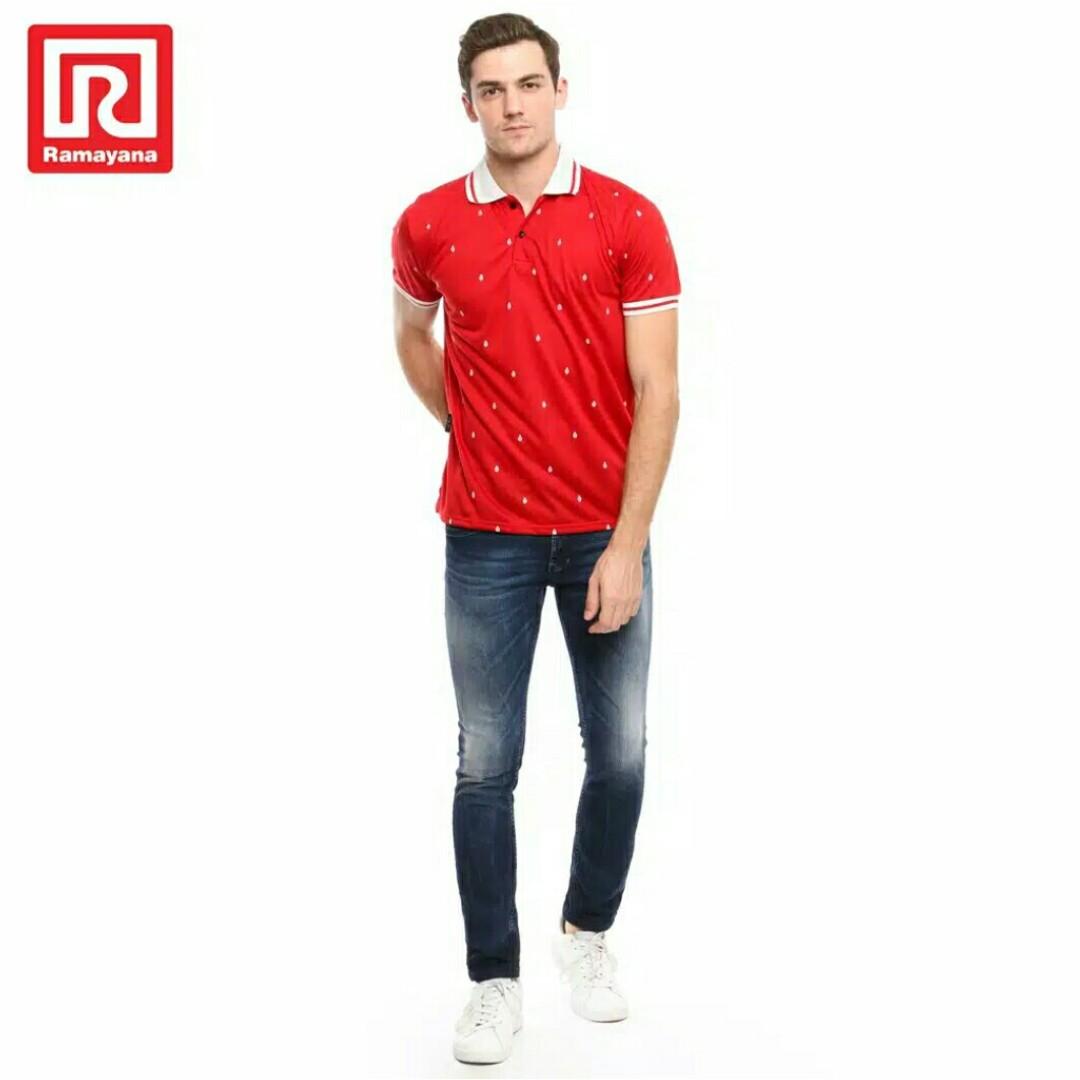 Kaos Polo Ramayana-AR89 Wangky Printing 33 - Merah, Fesyen Pria ...