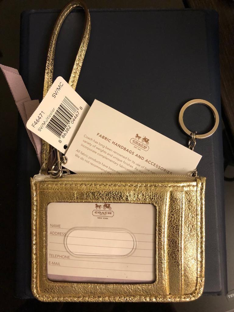 Reduced! Coach F46471 SV/MC ID Coin Holder Key Chain, Luxury, Bags ...