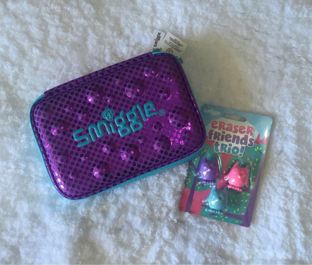 Smiggle HardTop Bubble Pencil Case & Eraser SET, Babies & Kids, Baby ...