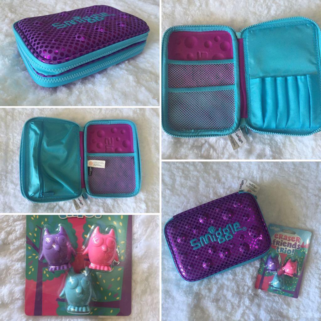 Smiggle HardTop Bubble Pencil Case & Eraser SET, Babies & Kids, Baby ...