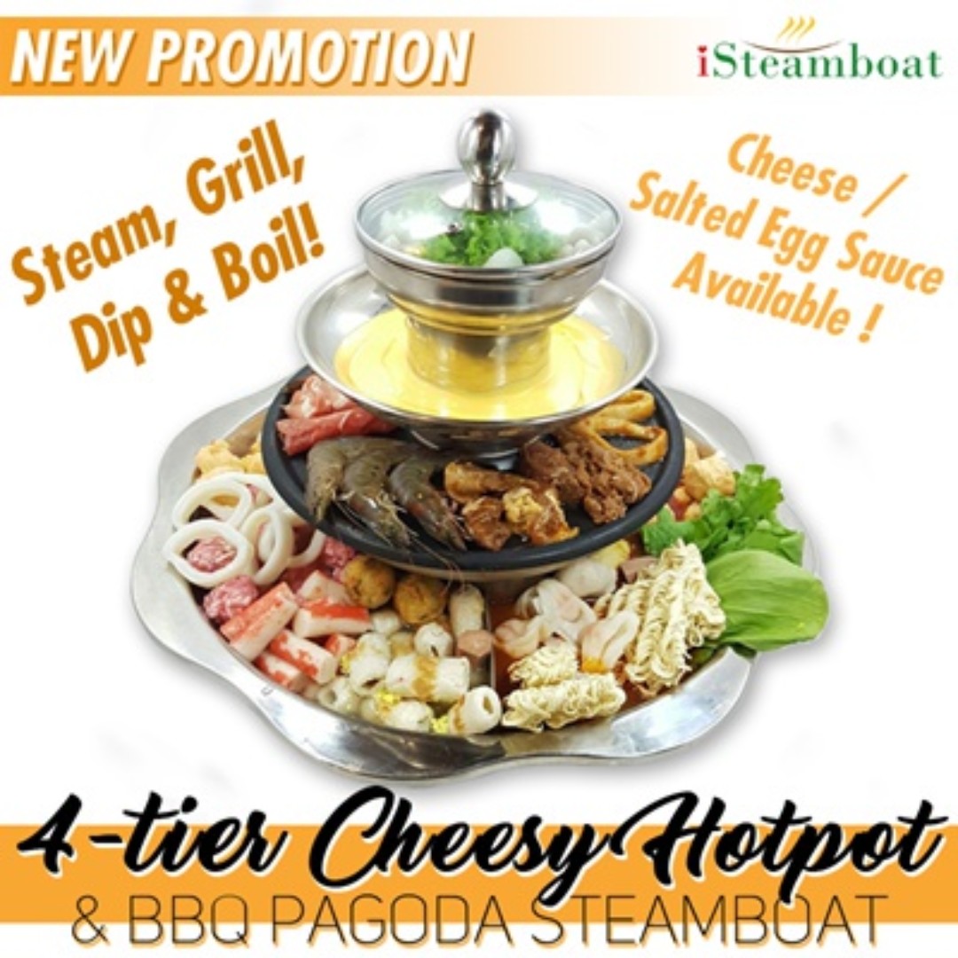 4-Tier Pagoda Buffet for 4 Person @iSteamboat Chinese Restaurant ...